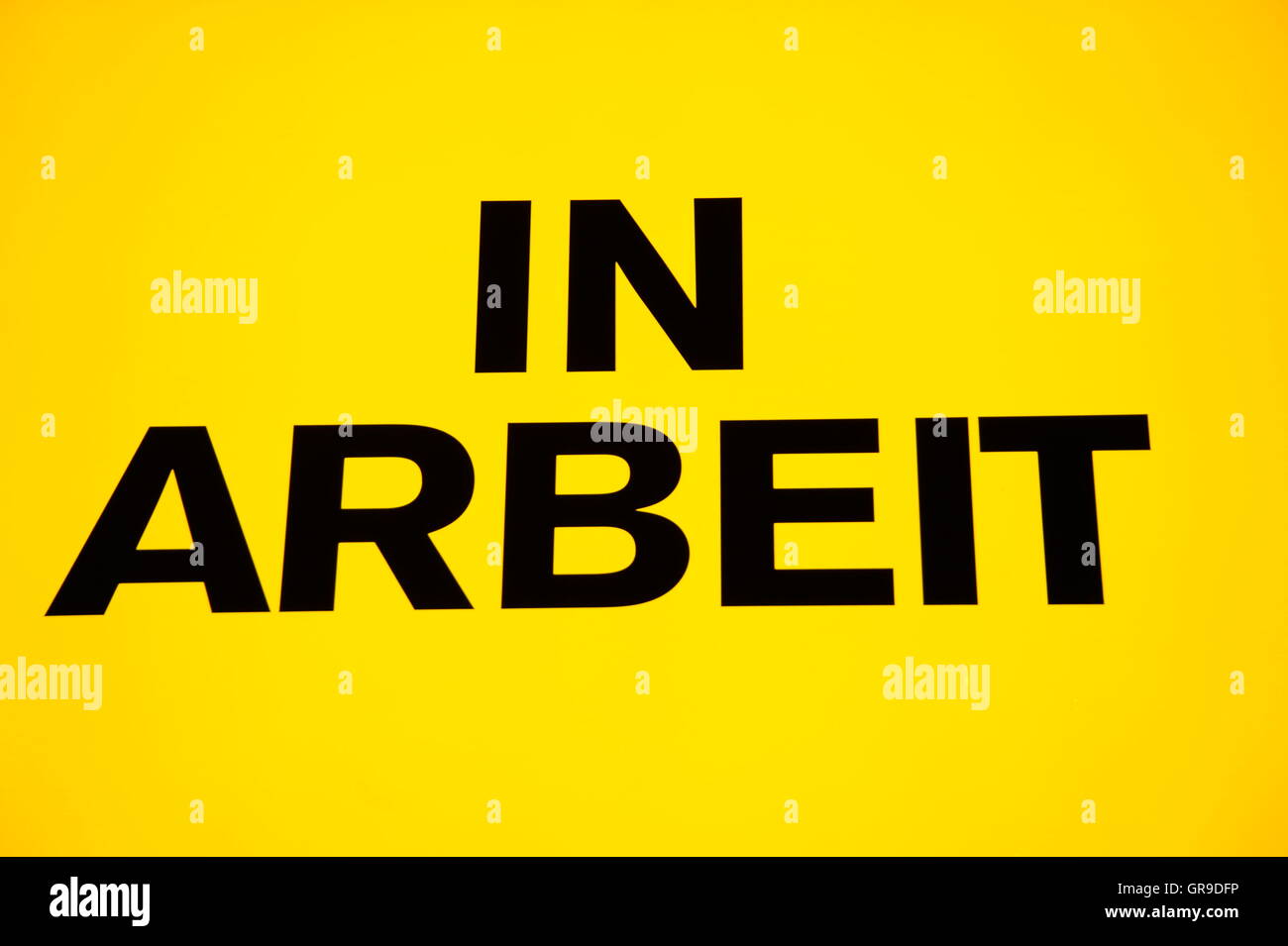 In Work Sign, Symbolic Image Stock Photo - Alamy