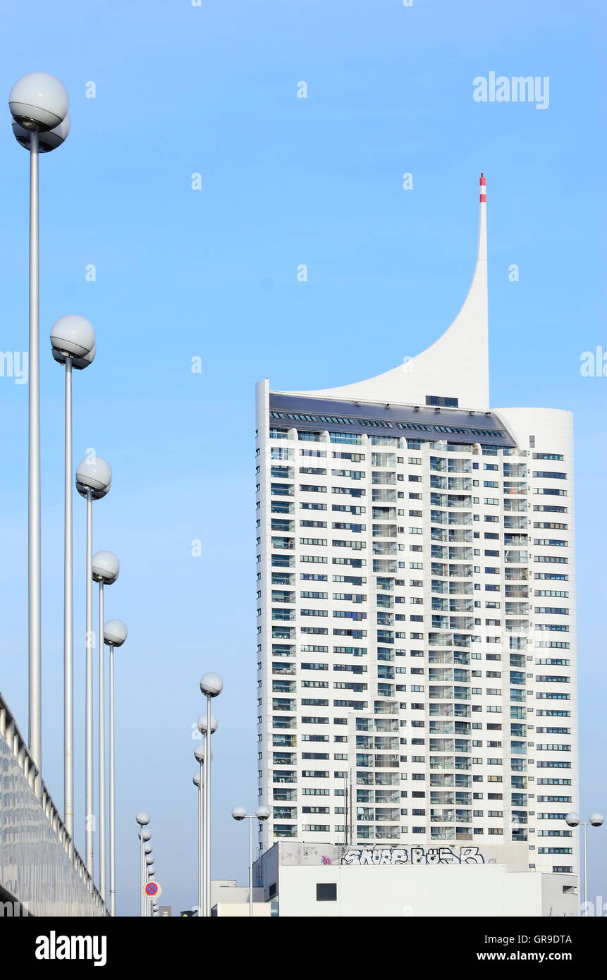 Skyscraper New Danube, Vienna Stock Photo - Alamy