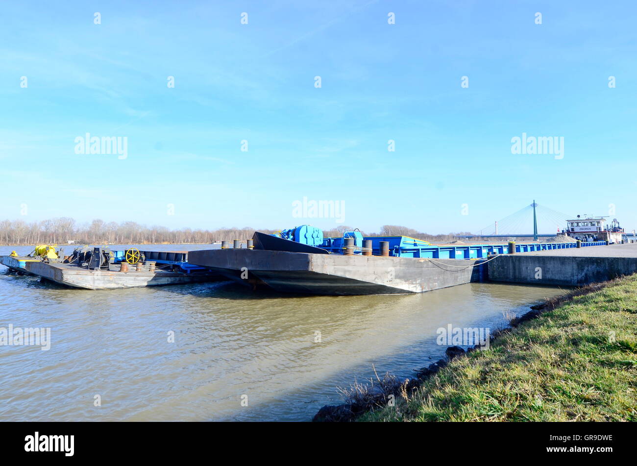Danube with cargo ships hi-res stock photography and images - Alamy