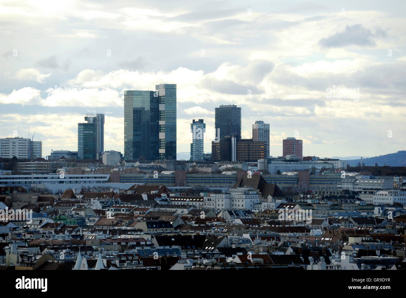 View Of Vienna With The Twin Towers In The Background, Austria Stock ...