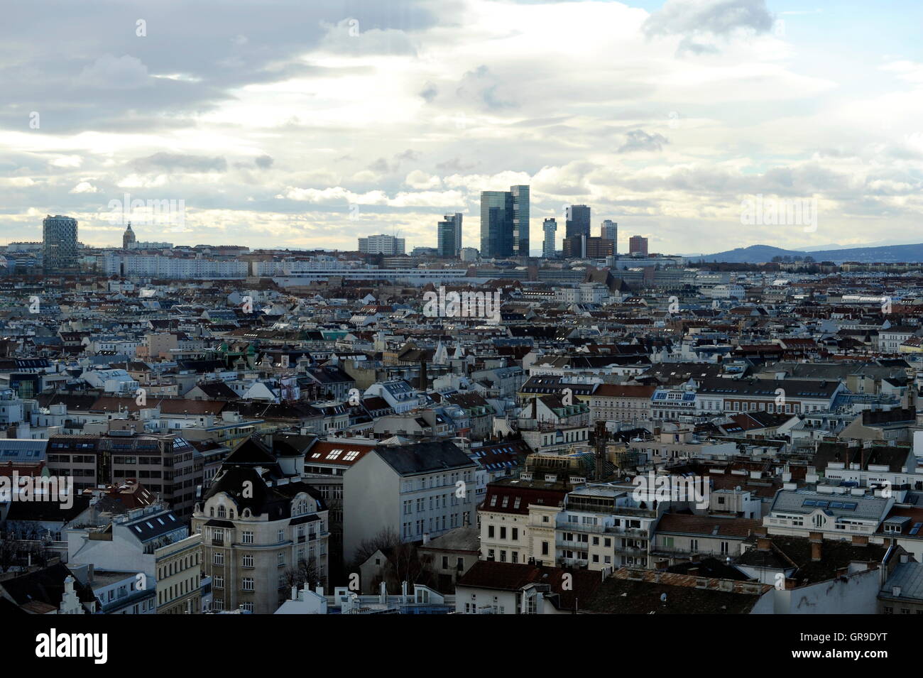 View Of Vienna With The Twin Towers In The Background, Austria Stock ...