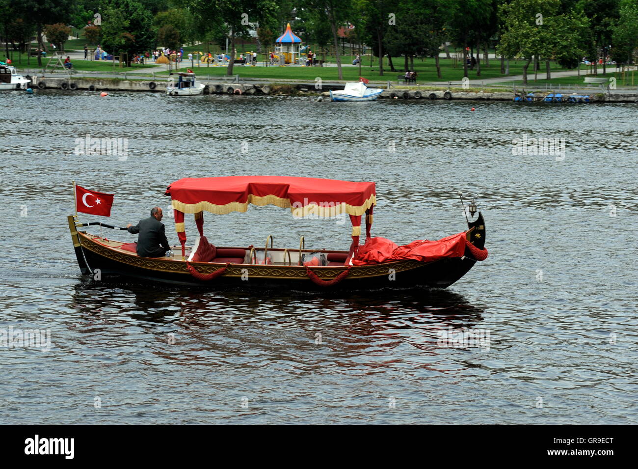 Boat At Golden Horn In Istanbul, Turkey Stock Photo - Alamy