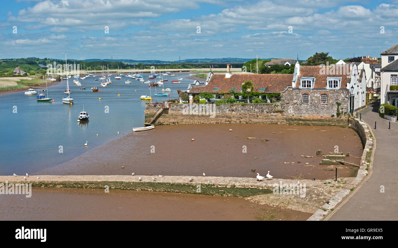 A view along the River Exe towards Exeter from the churchyard at ...