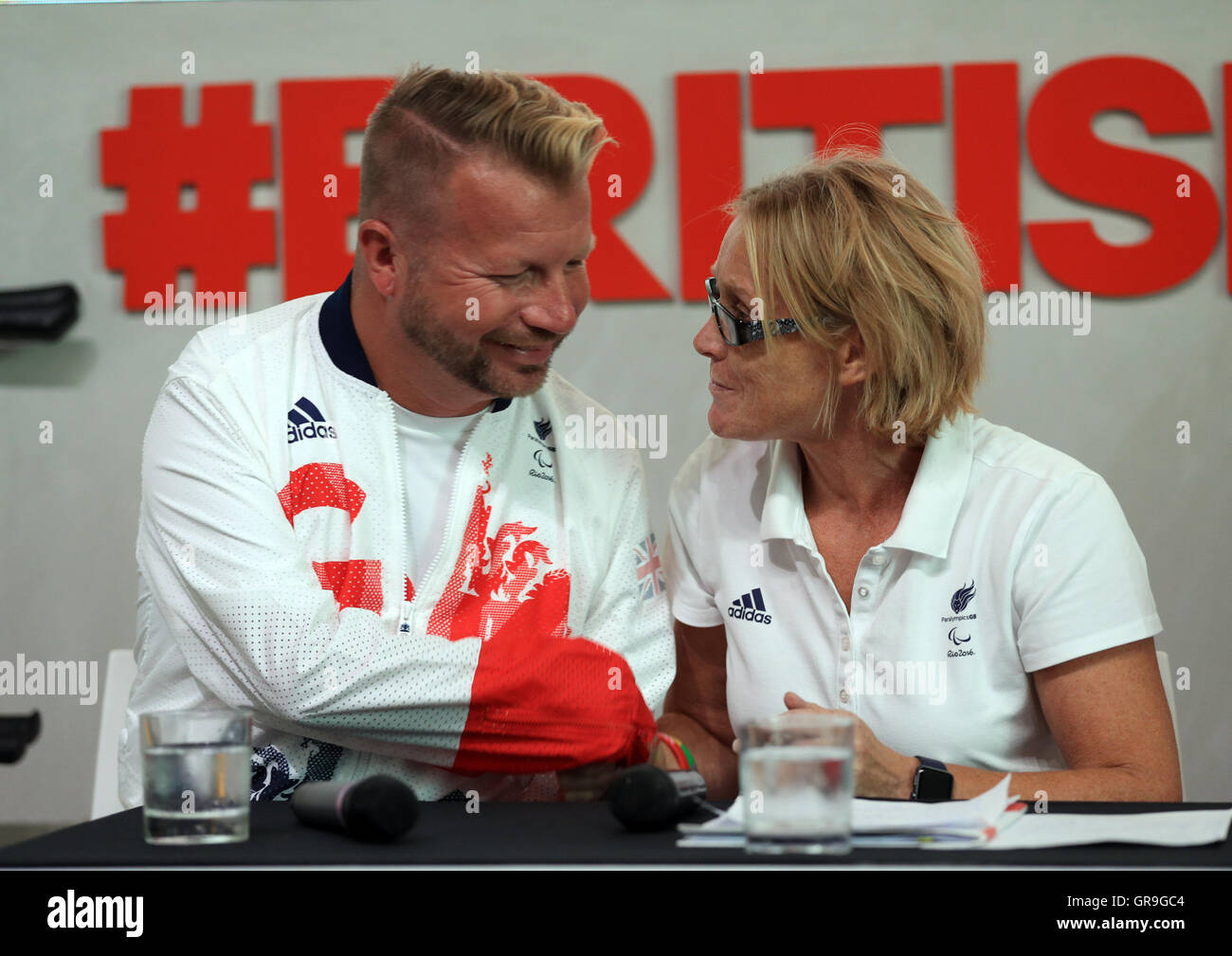 Lee Pearson (left) and Chef de Mission Penny Briscoe during the ...