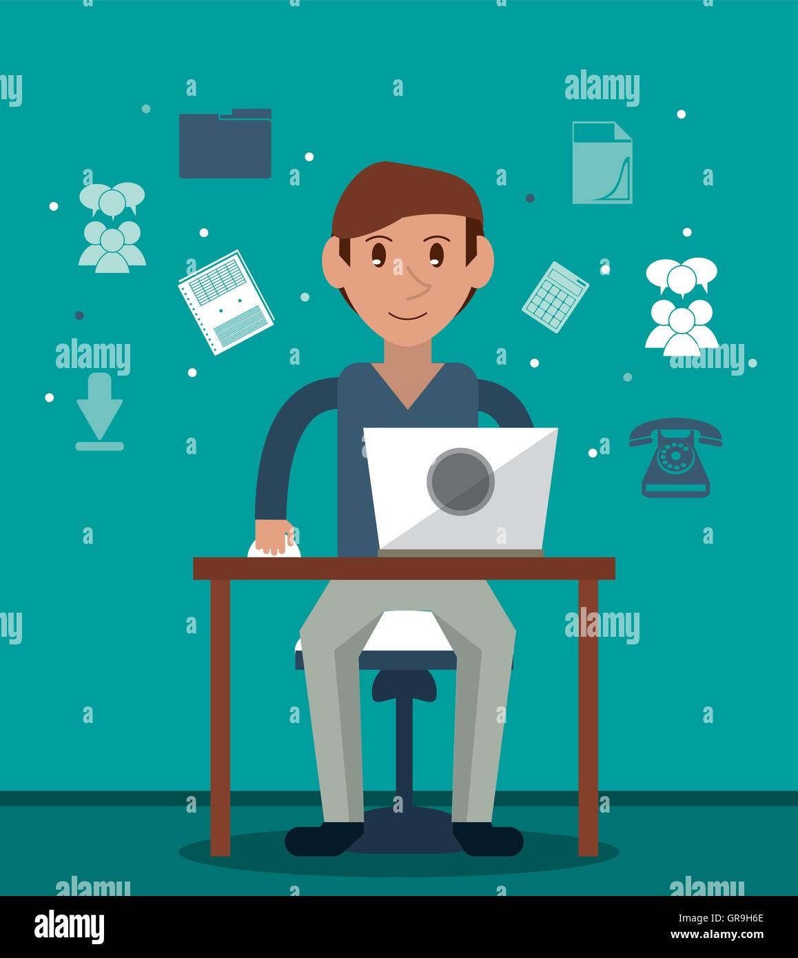 Cartoon man and freelance design Stock Vector Image & Art - Alamy