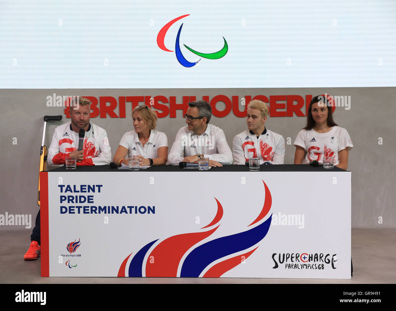 Paralympics GB's (left-right) Lee Pearson, Chef de Mission Penny ...