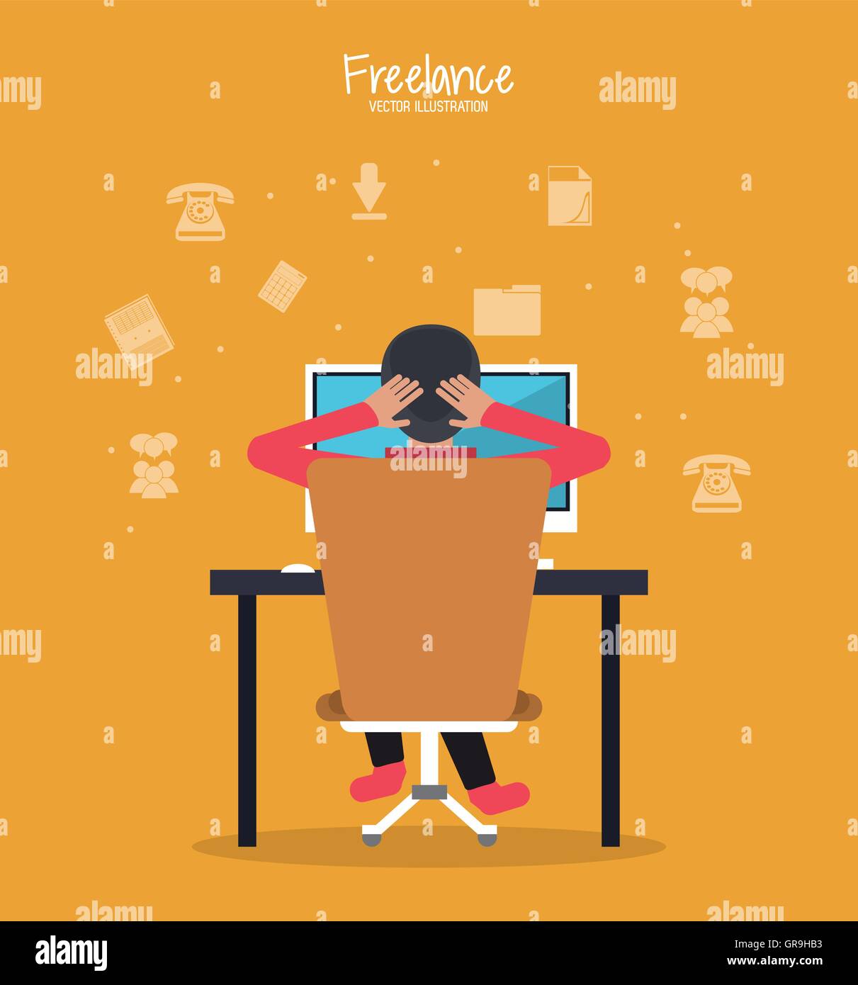 Cartoon man and freelance design Stock Vector Image & Art - Alamy