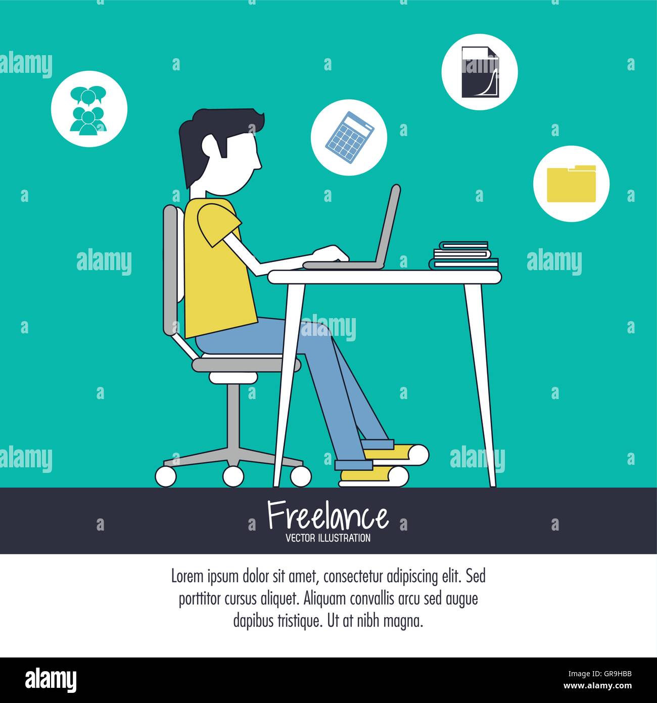 Cartoon man and freelance design Stock Vector Image & Art - Alamy