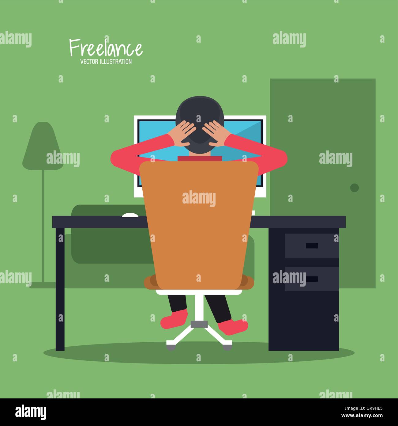 Cartoon man and freelance design Stock Vector Image & Art - Alamy