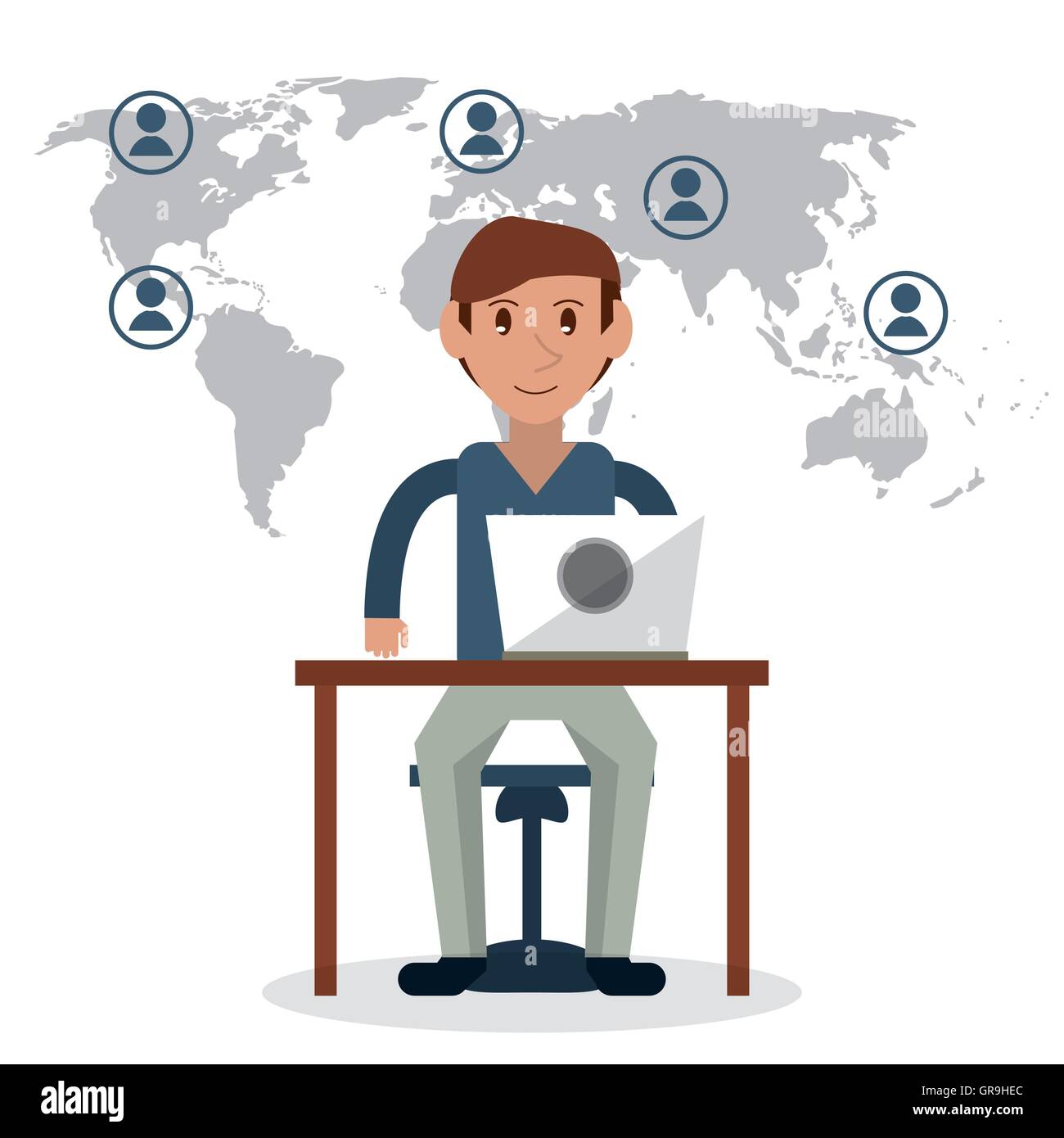 Cartoon man and freelance design Stock Vector Image & Art - Alamy