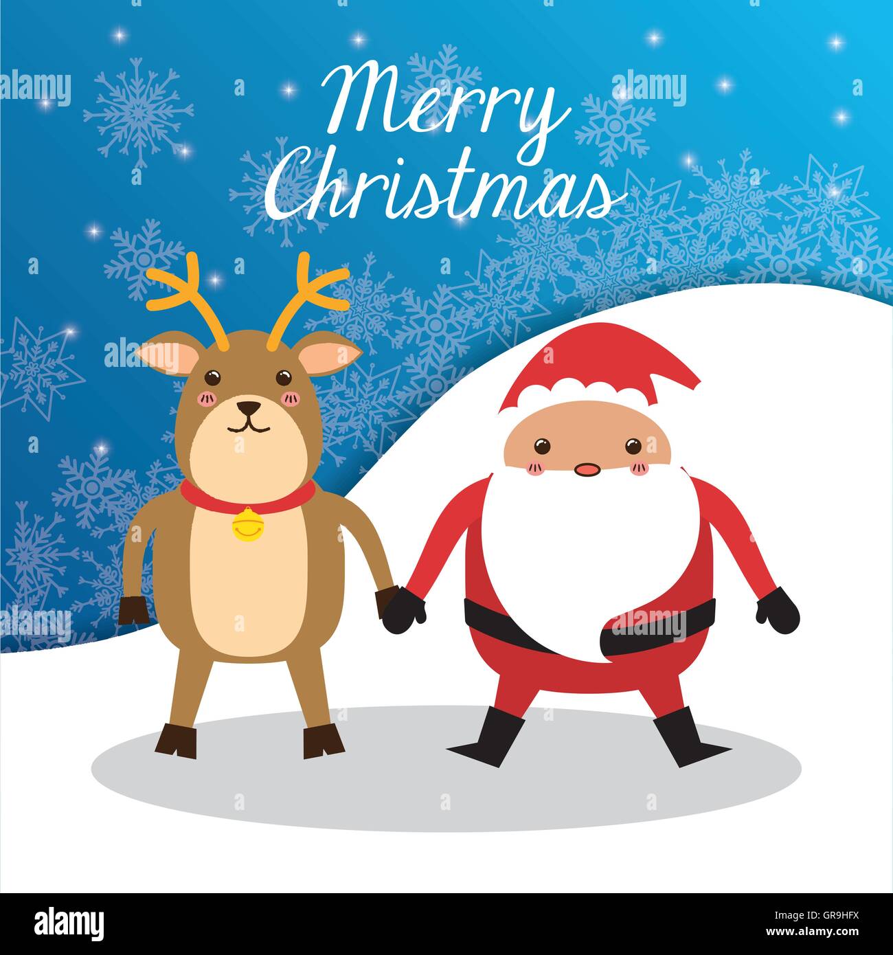 Santa and reindeer cartoon of Chistmas design Stock Vector Image & Art ...