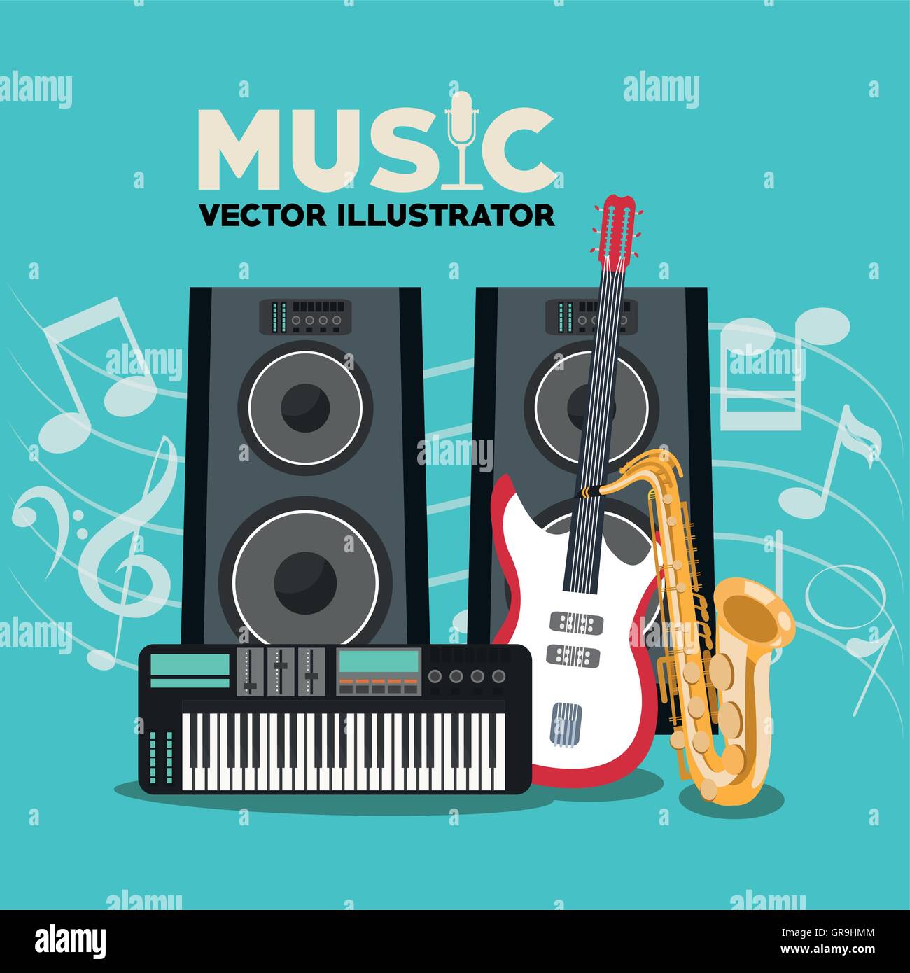 Musical instrument and sound design Stock Vector Image & Art - Alamy