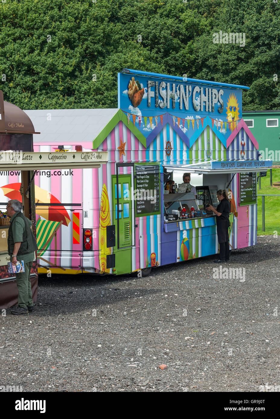 A Colourful Fish and Chip Stall at Oulton Park Motor Racing Circuit at ...