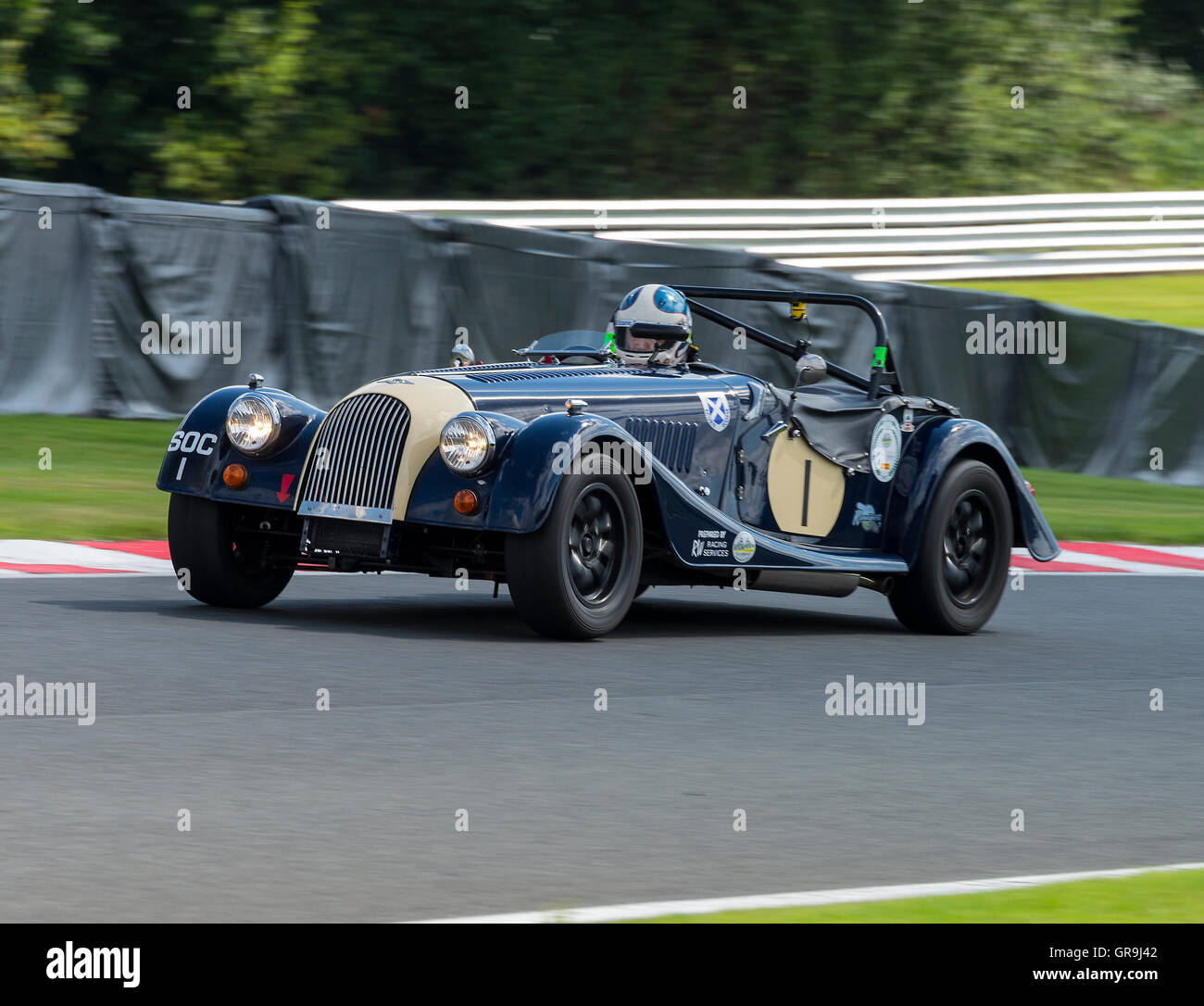 A Morgan Plus 8 Sports Car Racing at Oulton Park Motor Racing Circuit ...
