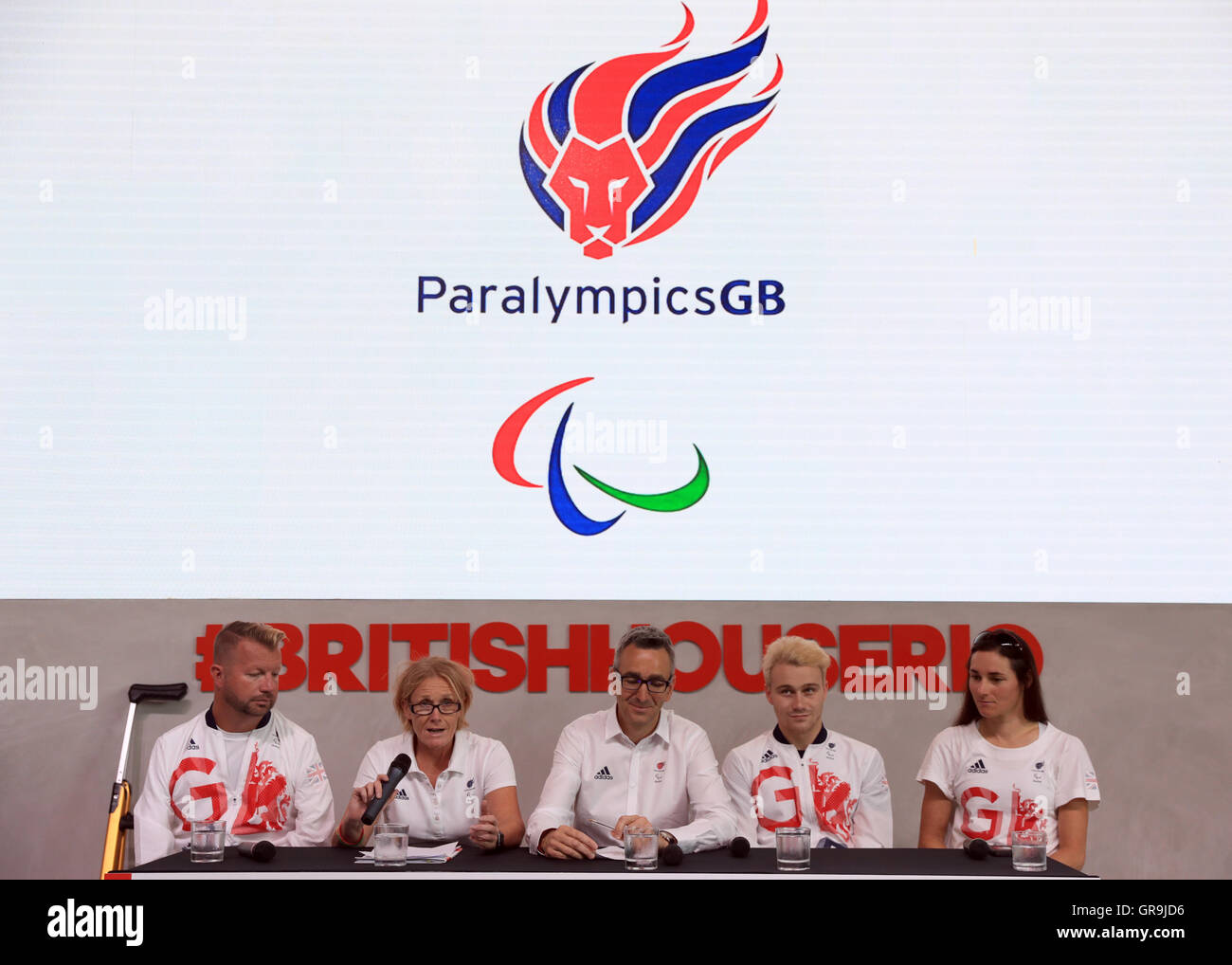 Paralympics GB's (left-right) Lee Pearson, Chef de Mission Penny ...