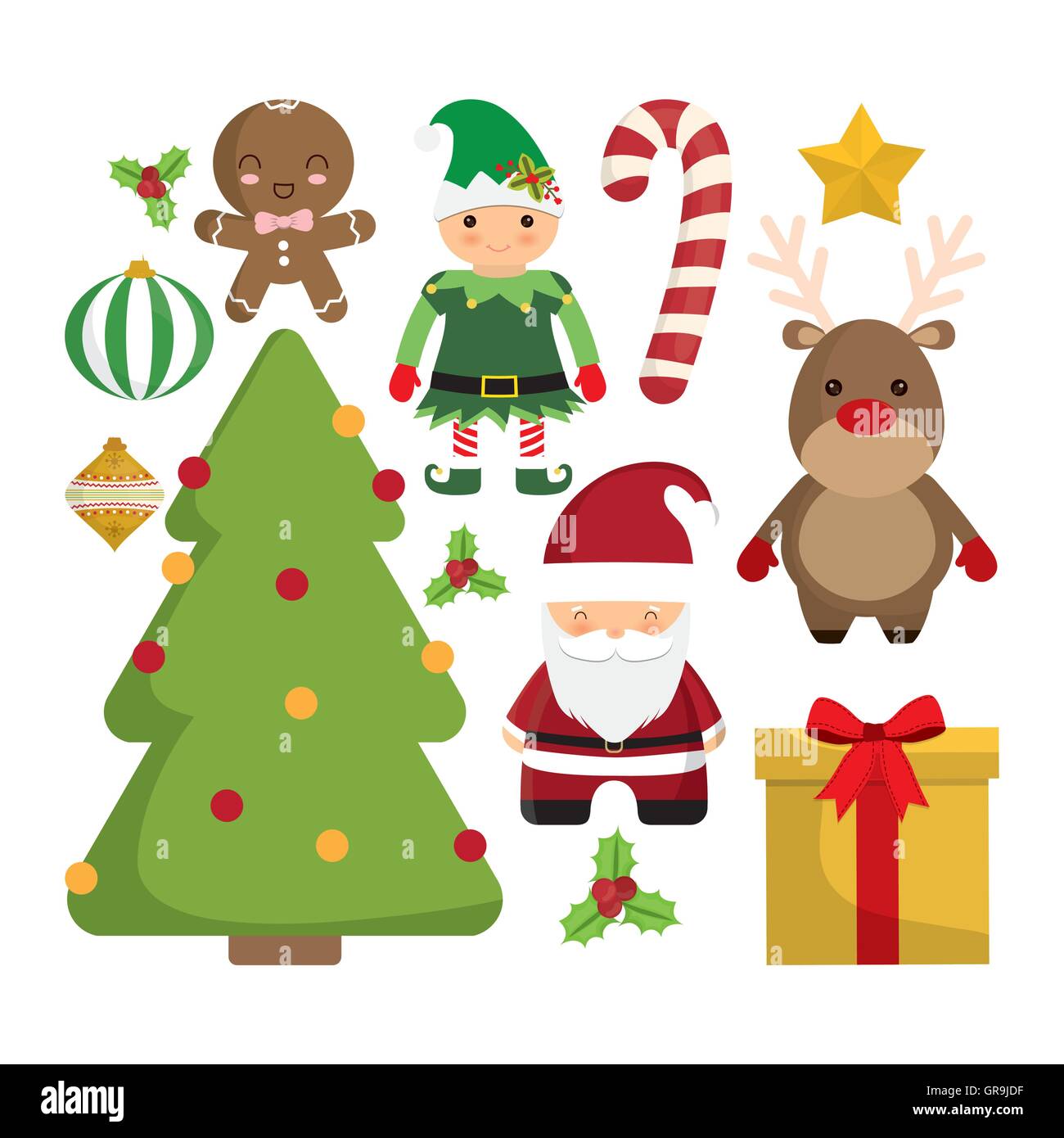 Cartoon set of Chistmas design Stock Vector Image & Art - Alamy
