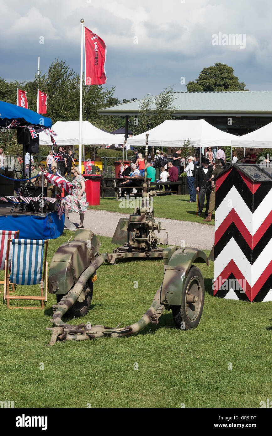 Mobile Anti Aircraft Gun in an Army Display with Market Stalls ...