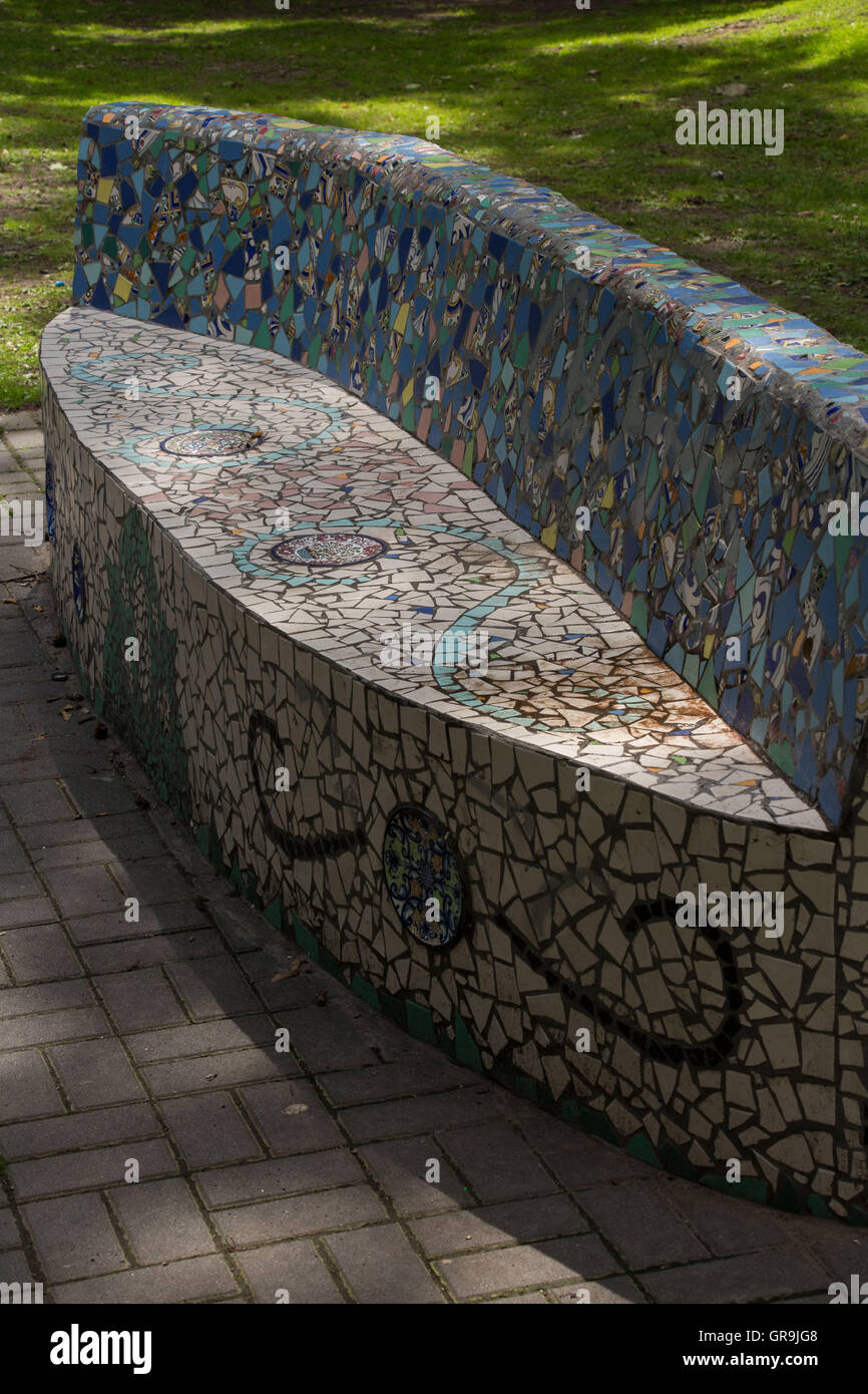 Mosaic Bench In Westpark Stock Photo - Alamy