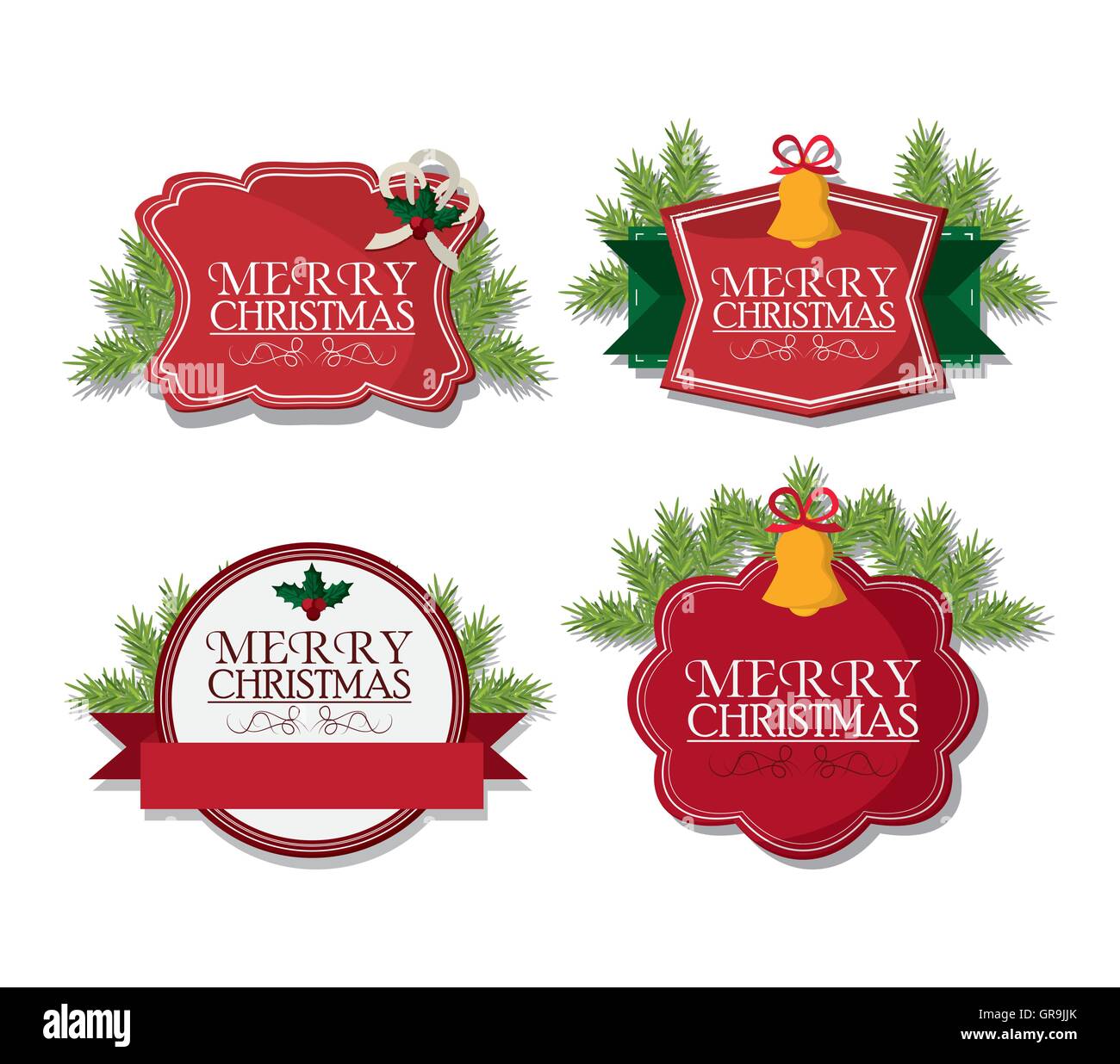 merry christmas labels design Stock Vector Image & Art - Alamy