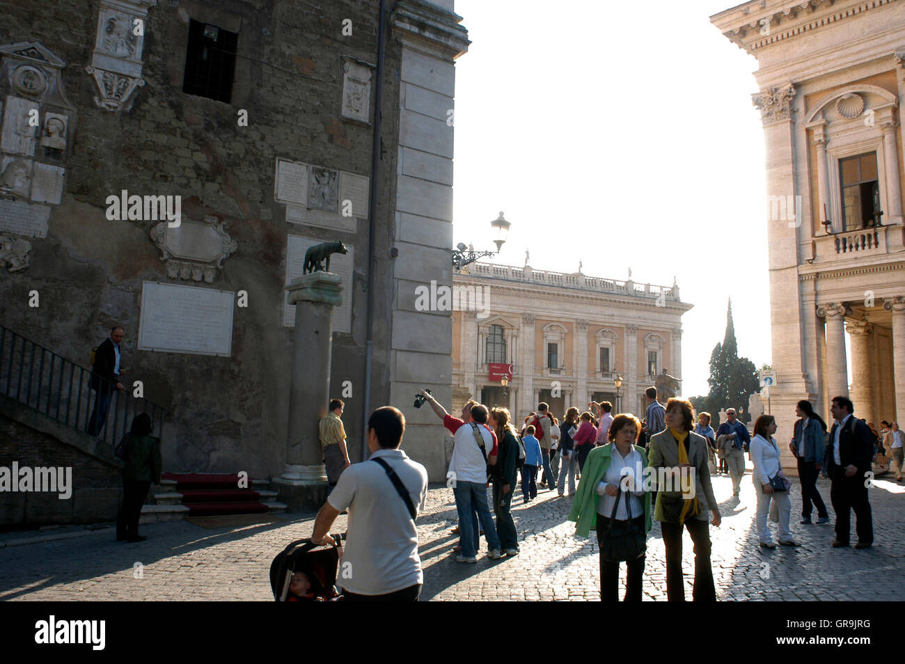 The Capitoline Hill, the she-wolf and the twin brothers Romulus and ...