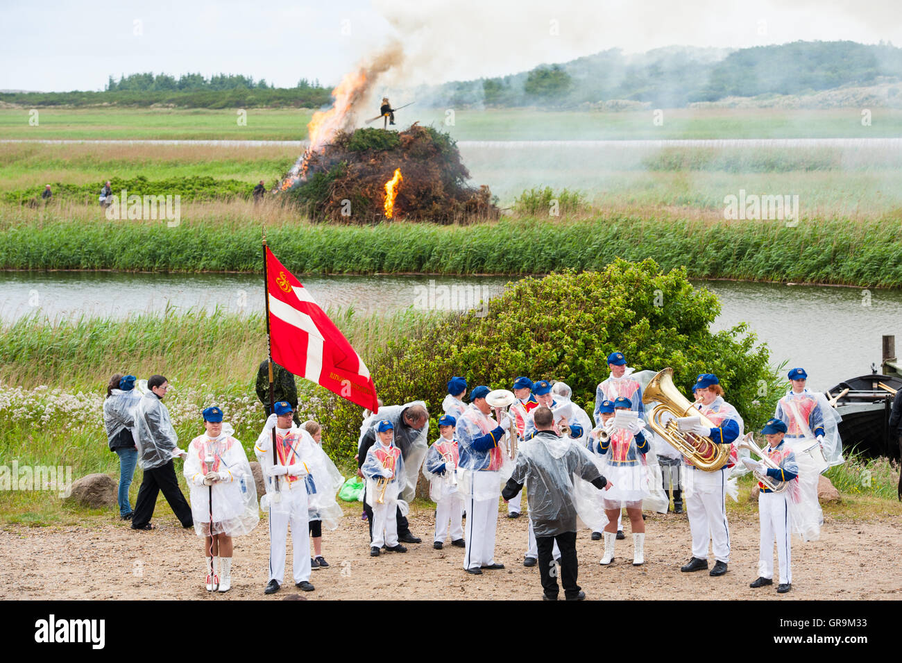 Musicians And Visitors At Midsummer In Denmark Stock Photo - Alamy