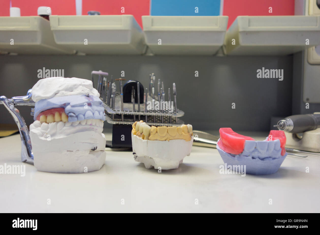 dental prosthesis manufacturing step in dental laboratories Stock Photo ...