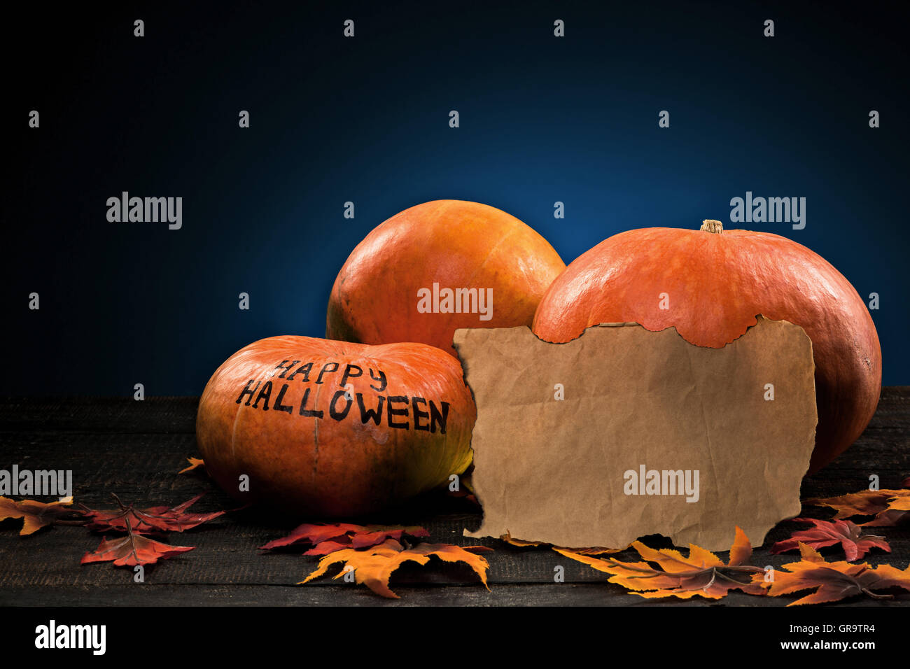 Happy Halloween pumpkins Stock Photo - Alamy