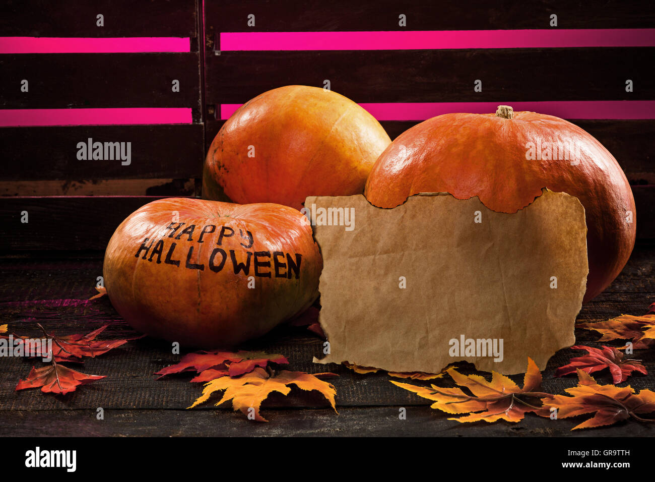 Happy Halloween pumpkins Stock Photo - Alamy
