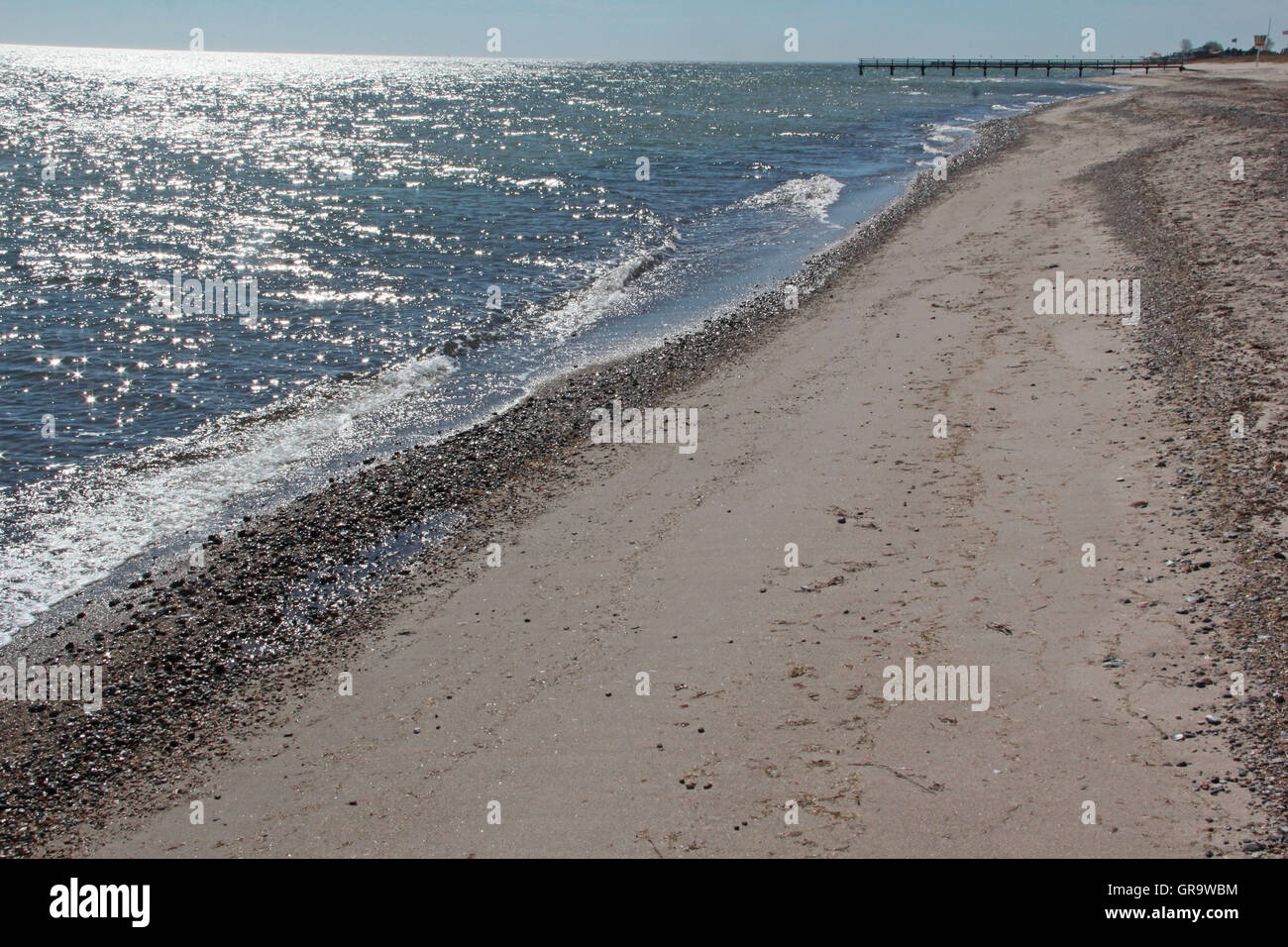 German Baltic Sea Beach In The Morning Sun Stock Photo - Alamy