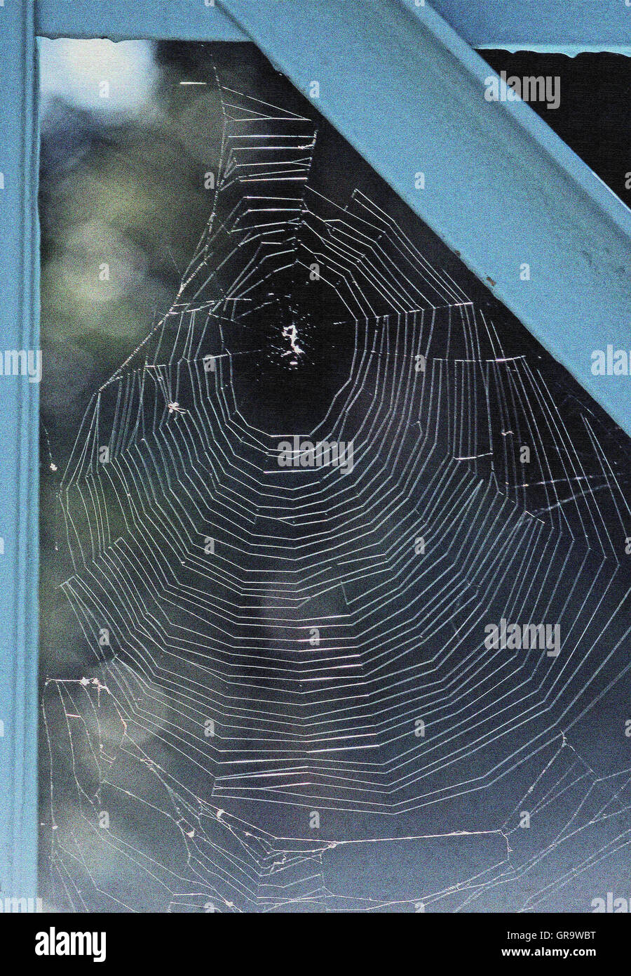 Cobweb On Bridge Railing Stock Photo - Alamy