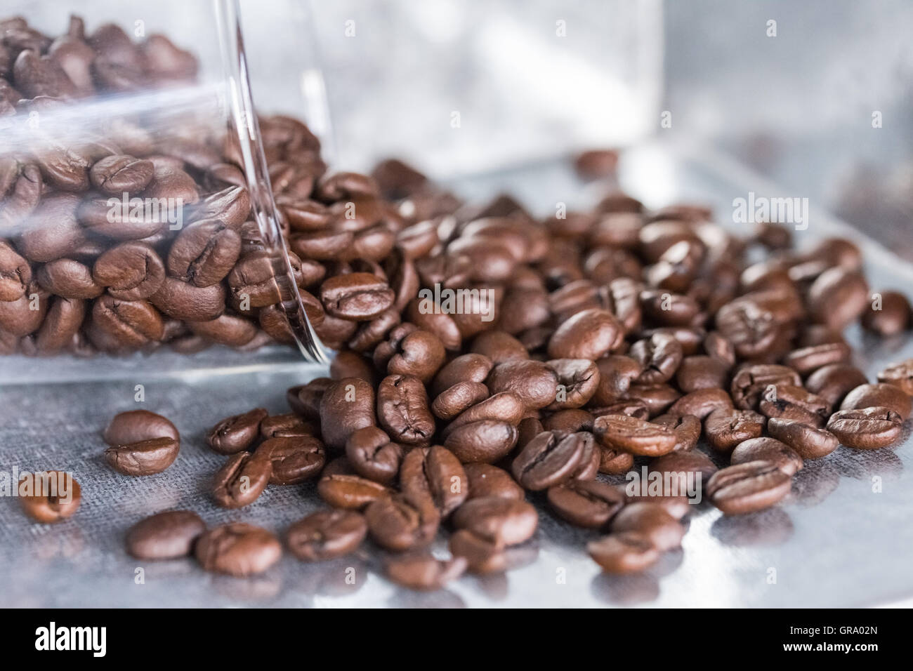Coffee Beans In Glass Stock Photo - Alamy