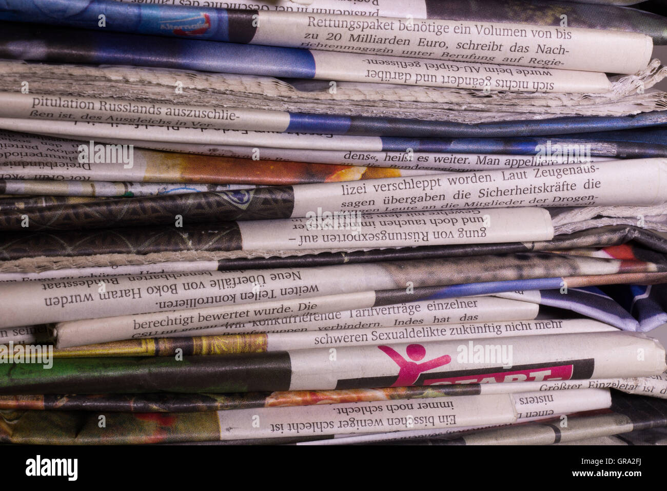 Newspaper Stack Stock Photo - Alamy