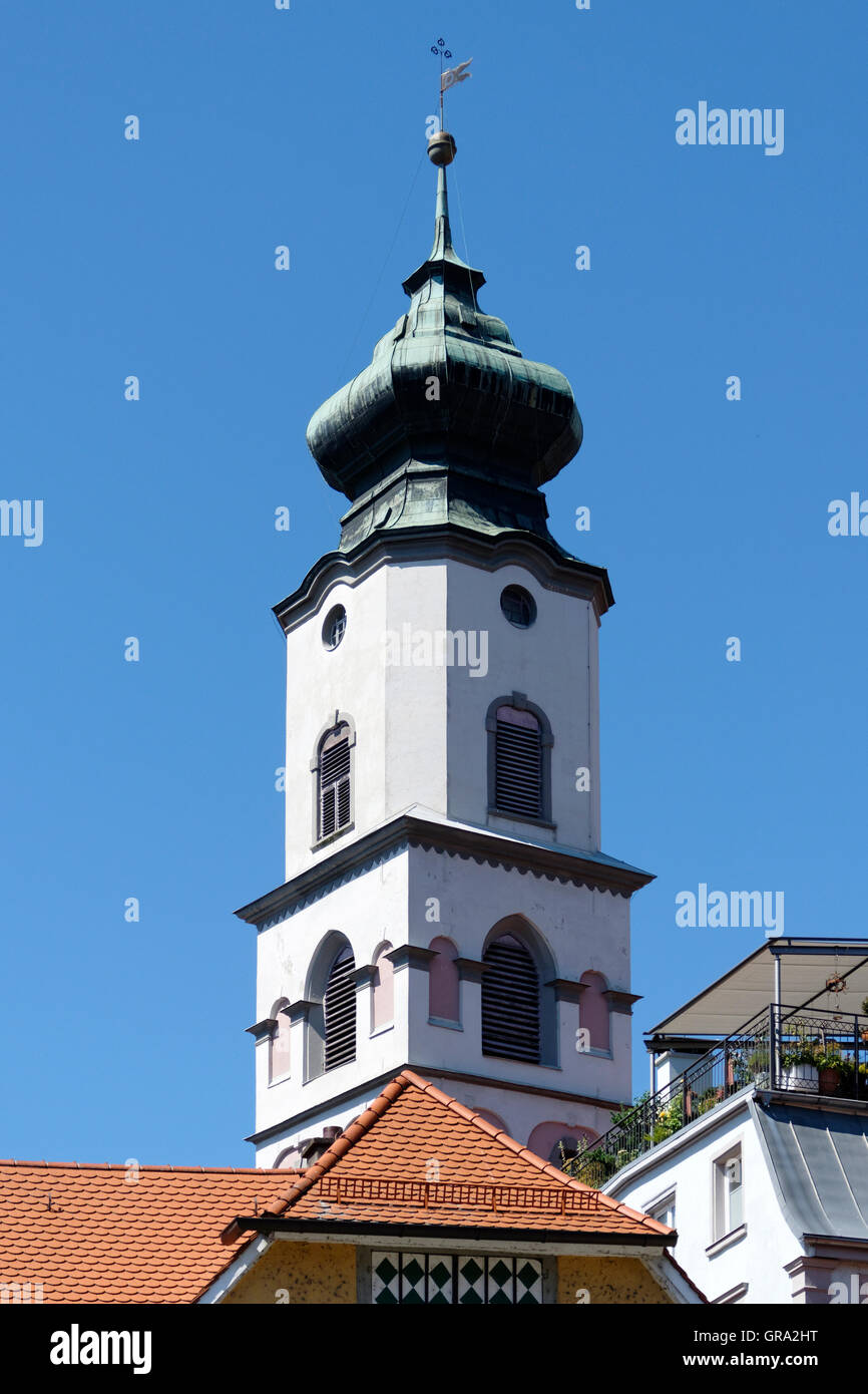 Notre-Dame Cathedral bell tower, Protestant church of St. Stephen on ...