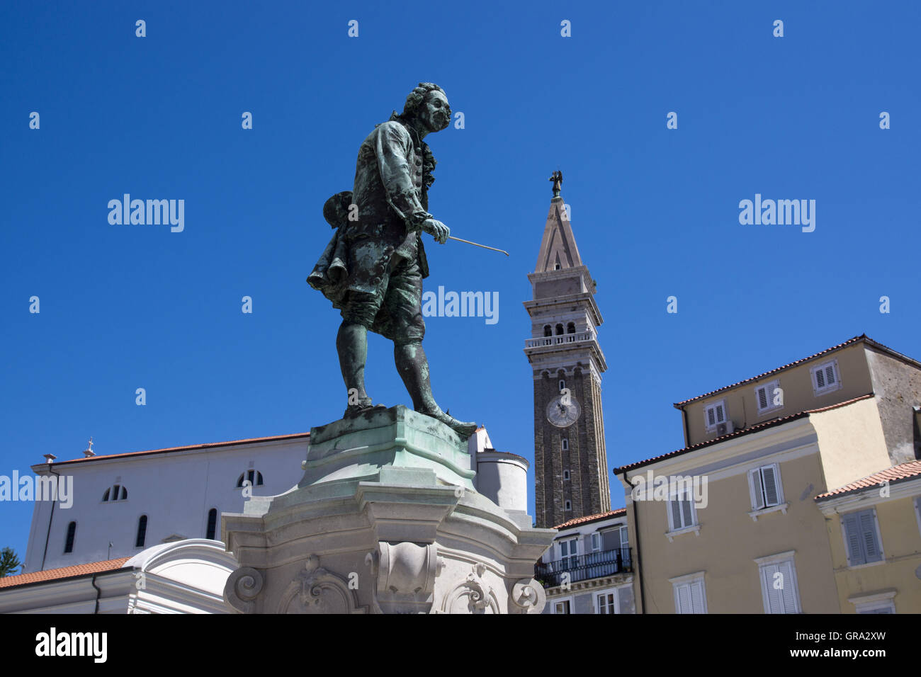 Tartini Square, Piran, Adriatic Coast, Istrien Peninsula, Slovenia ...