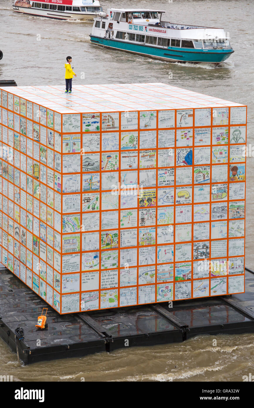 Floating Dreams installation 7 metre high cube made from hundreds of ...