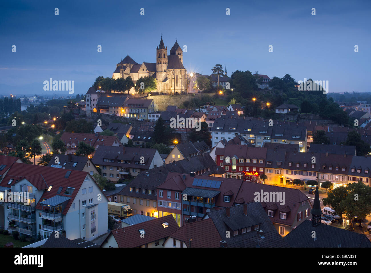 Breisach With St. Stephansmünster Cathedral At Night, Breisach Am Rhein ...