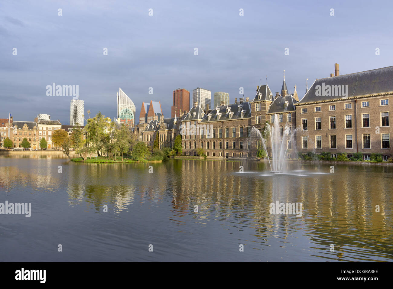 Binnenhof, Inner Court, Gothic Castle, Skyscrapers At The Back, The ...