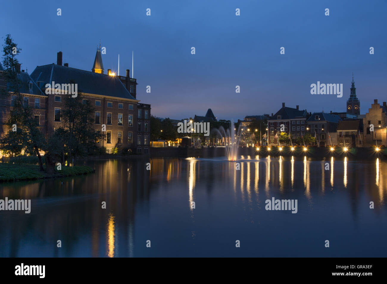 Binnenhof, Inner Court, Gothic Castle At Night, The Hague, The ...