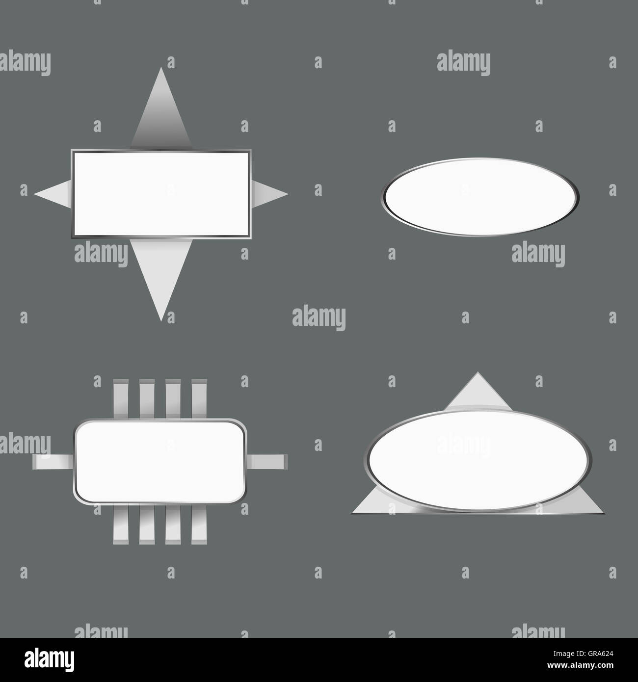 Selection of Modern Labels with Metal Frame and Metallic Details Over ...