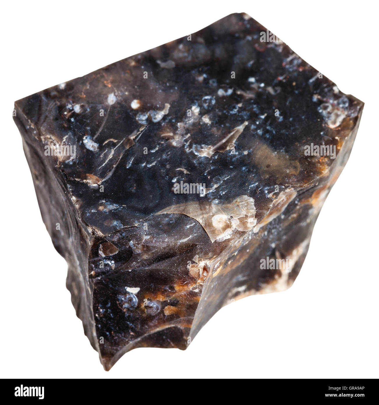 macro shooting of sedimentary rock specimens - natural black flint ...