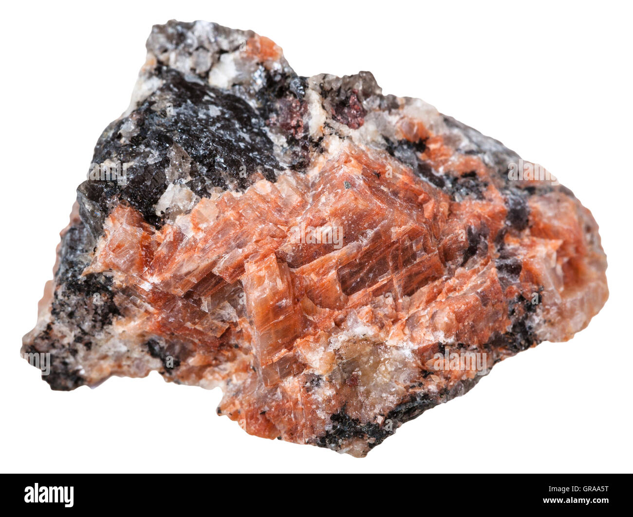 macro shooting of Igneous rock specimens - natural red granite mineral ...