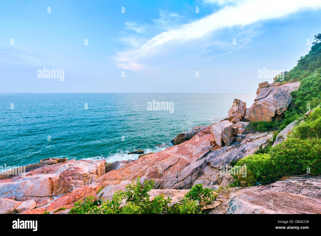Blue rock beach scenery Xunliao Bay Stock Photo - Alamy