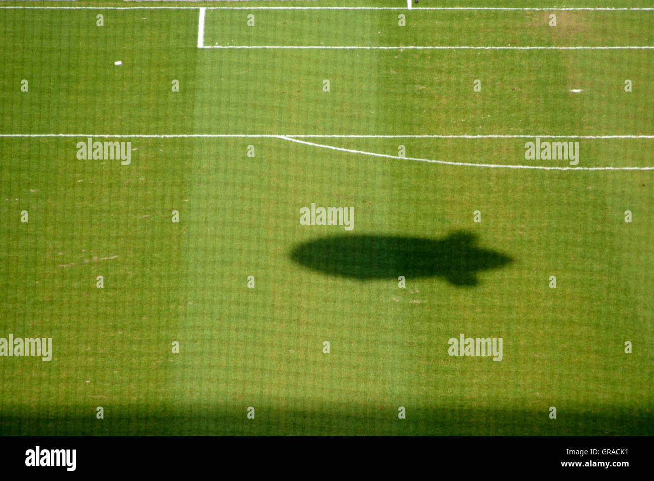 Soccer Field With Airship Shadow Stock Photo - Alamy