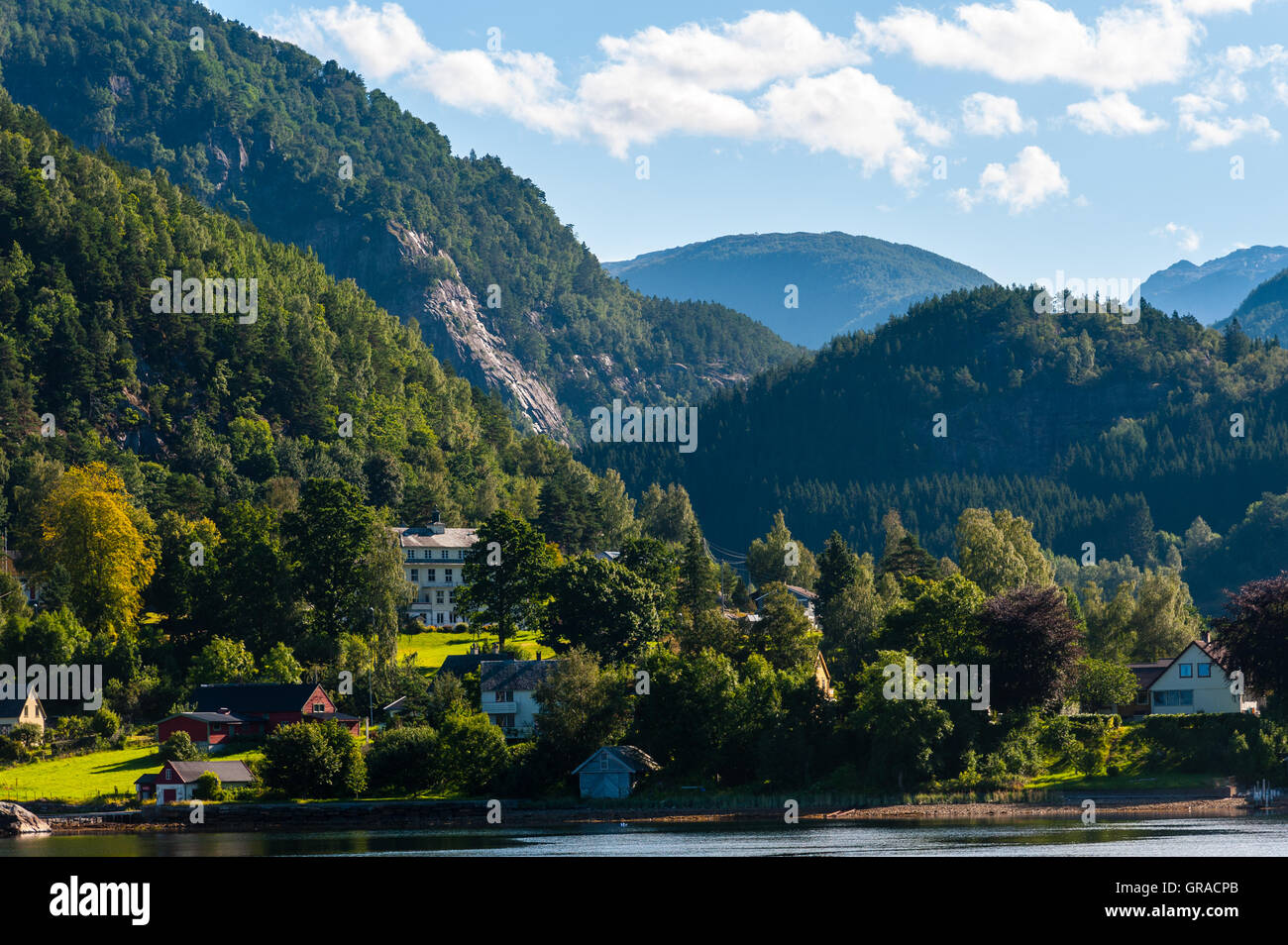 Norway, Jondal. Village in Hardangerfjord Stock Photo - Alamy