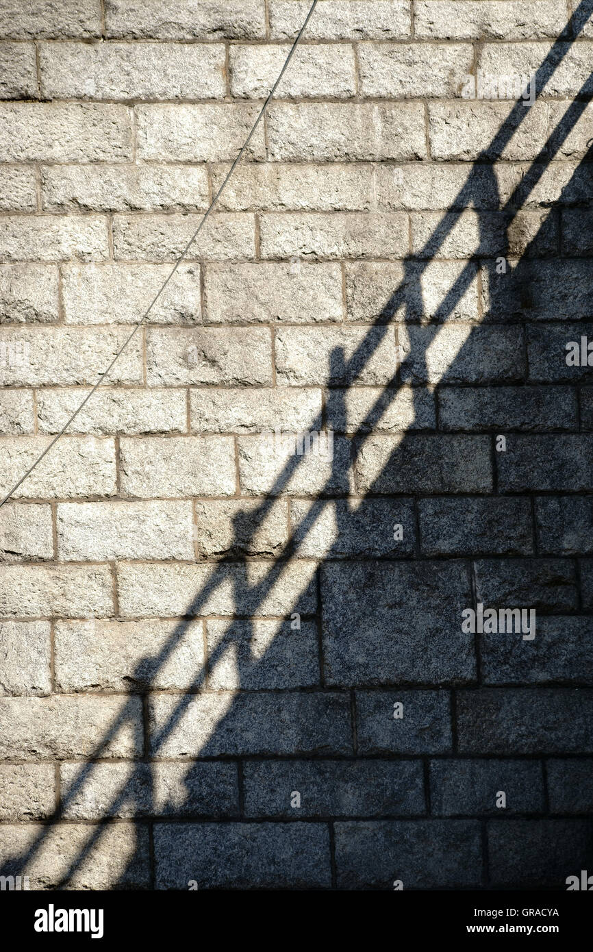 Rustic Wall With Shadow Stock Photo - Alamy