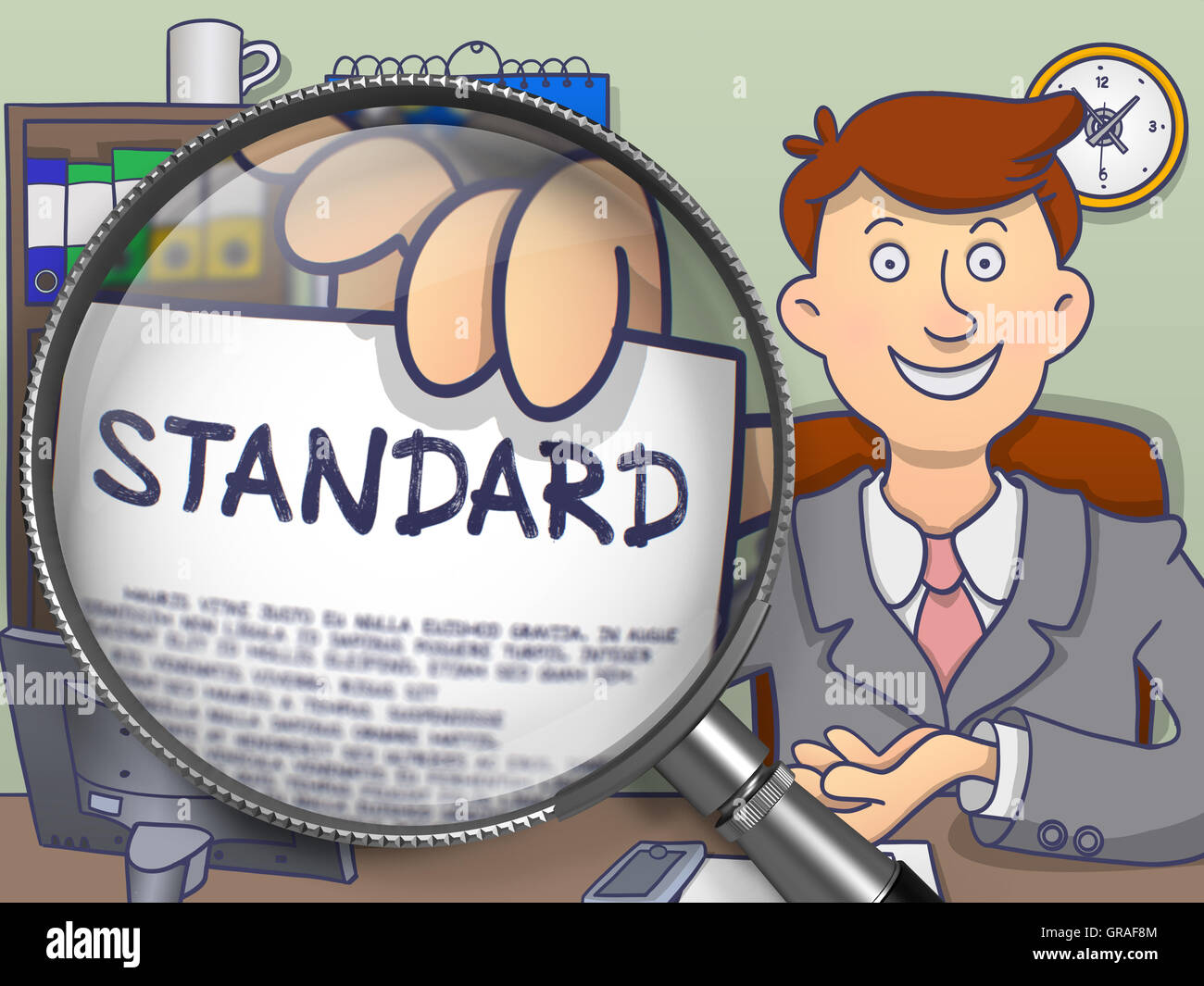 Standard through Magnifier. Doodle Design Stock Photo - Alamy