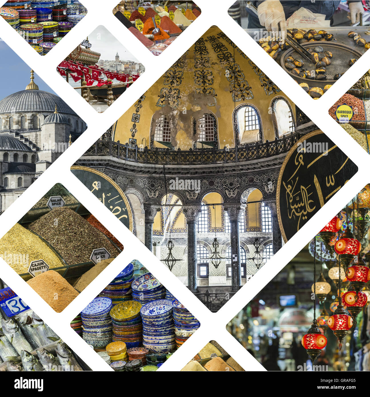 Collage of Istanbul (Turkey) images - travel background (my photos ...