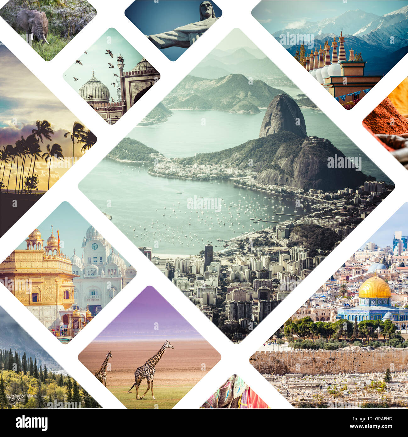 Beautiful vacation collage made from mahy photos Stock Photo - Alamy