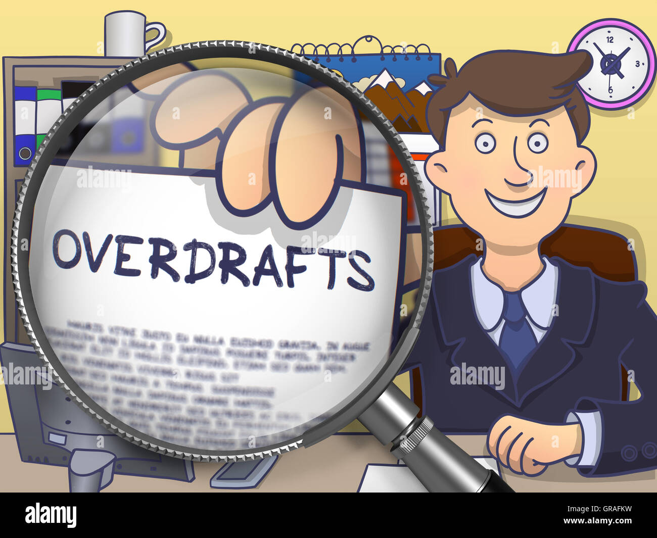Overdrafts through Magnifying Glass. Doodle Concept Stock Photo - Alamy Overdrafts through Magnifying Glass. Doodle Concept Stock Photo - Alamy