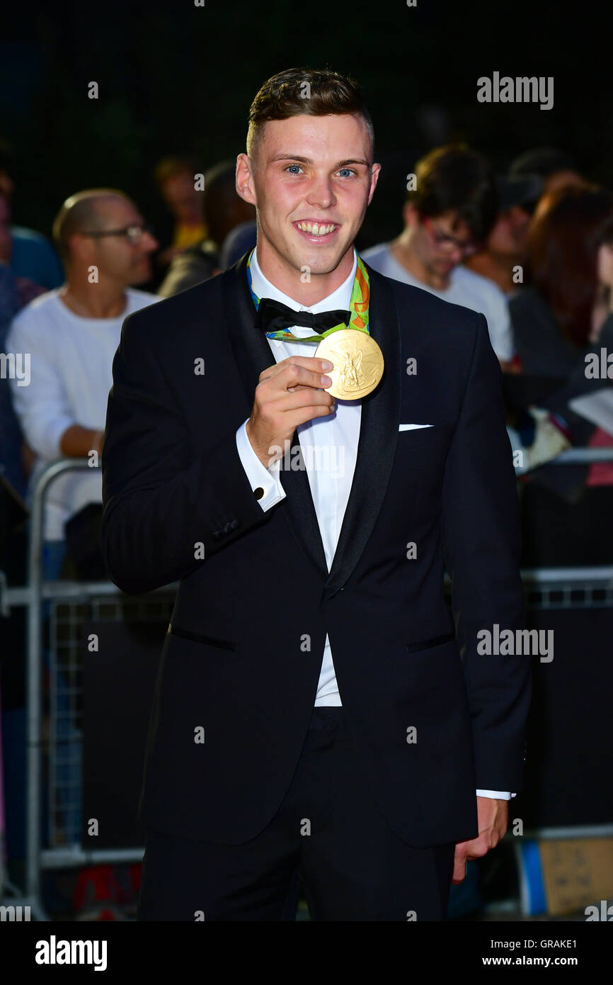 Joseph Clarke arriving at the GQ Men of the Year Awards 2016 held at ...